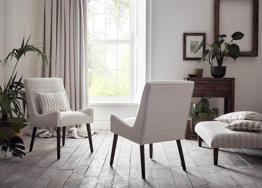 Solitaire Fabric - Silver | Clarke & Clarke Origins Fabrics | F1454/05