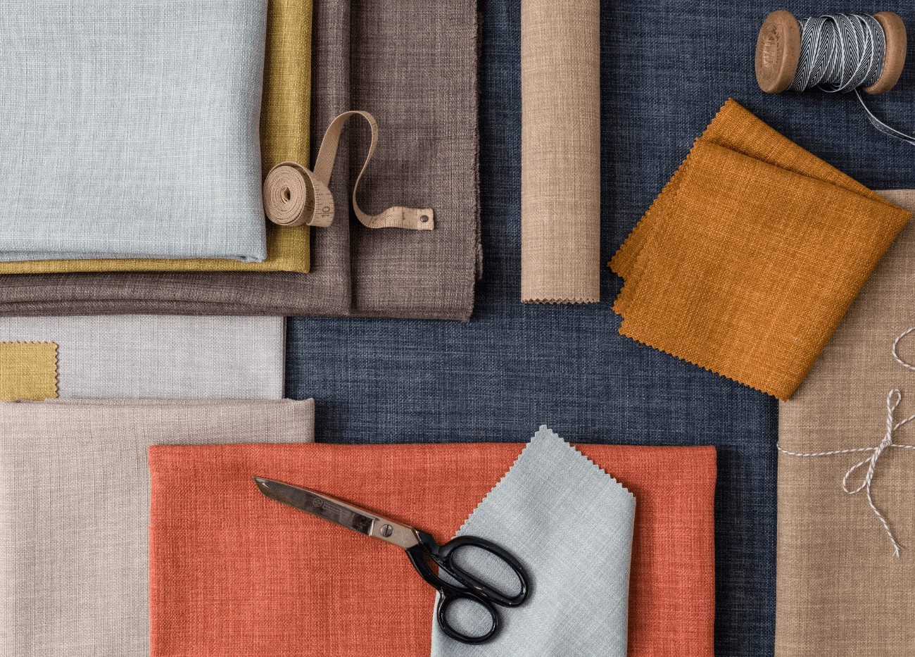 Linoso Wide Width Fabric - Brick | Clarke & Clarke Linoso Wide Width ...