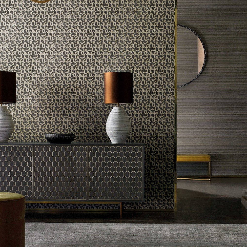 Spun Silk Wallpaper Antique Olivine | Rhombi Wallcoverings Zoffany ...