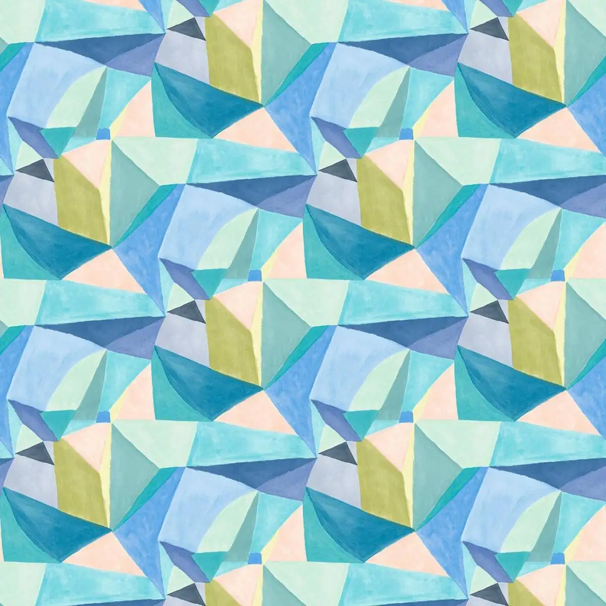 Crystal Fabric - Pool | Linwood Fabrics Omega Prints II Fabrics ...