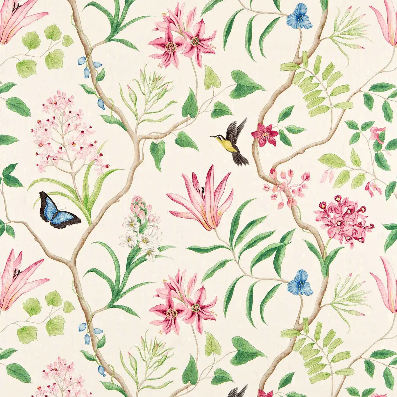 Clementine Fabric - Chintz | Sanderson Curios Fabrics | DVOY223298